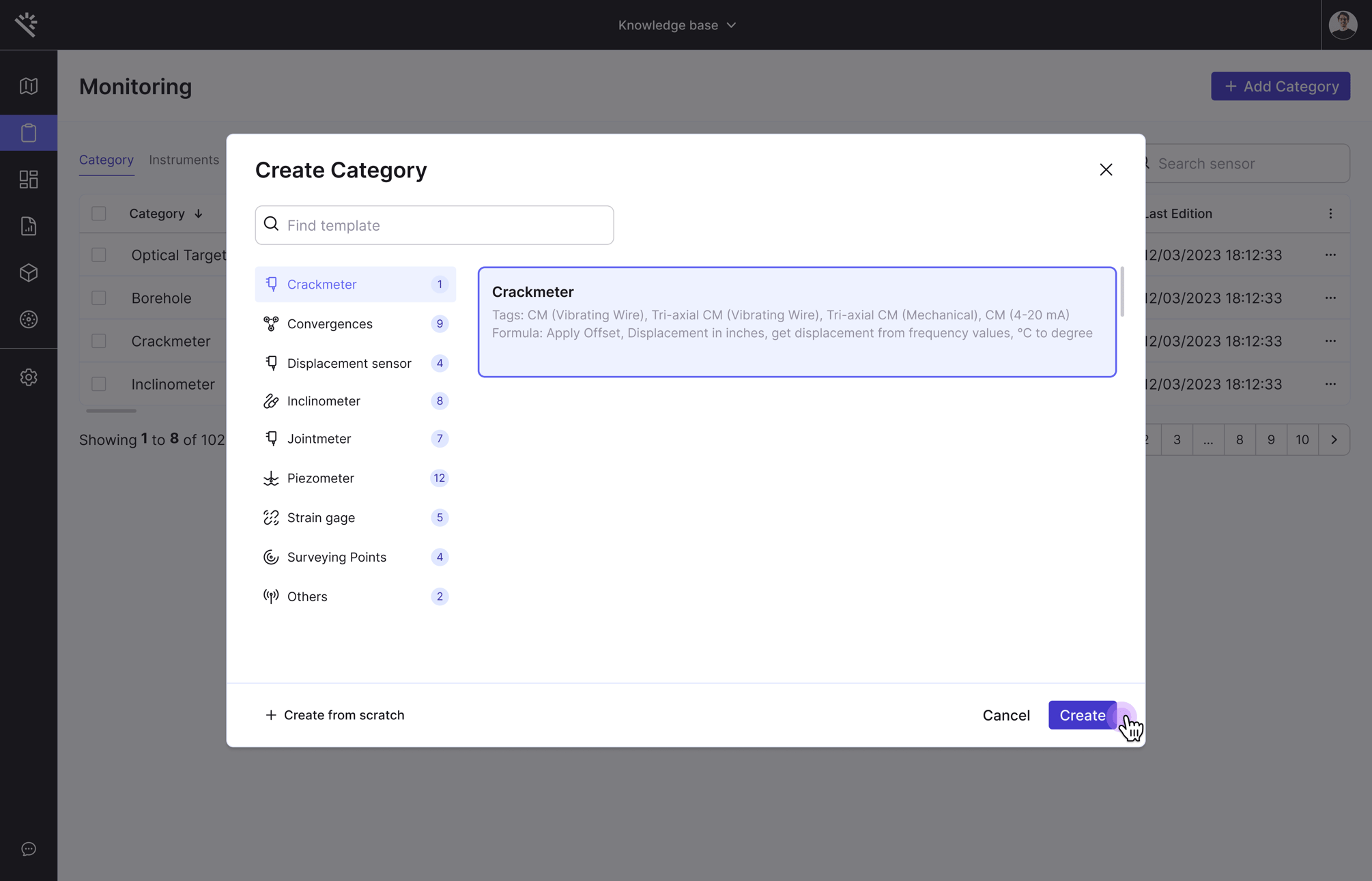 Step 1: Create instrument categories